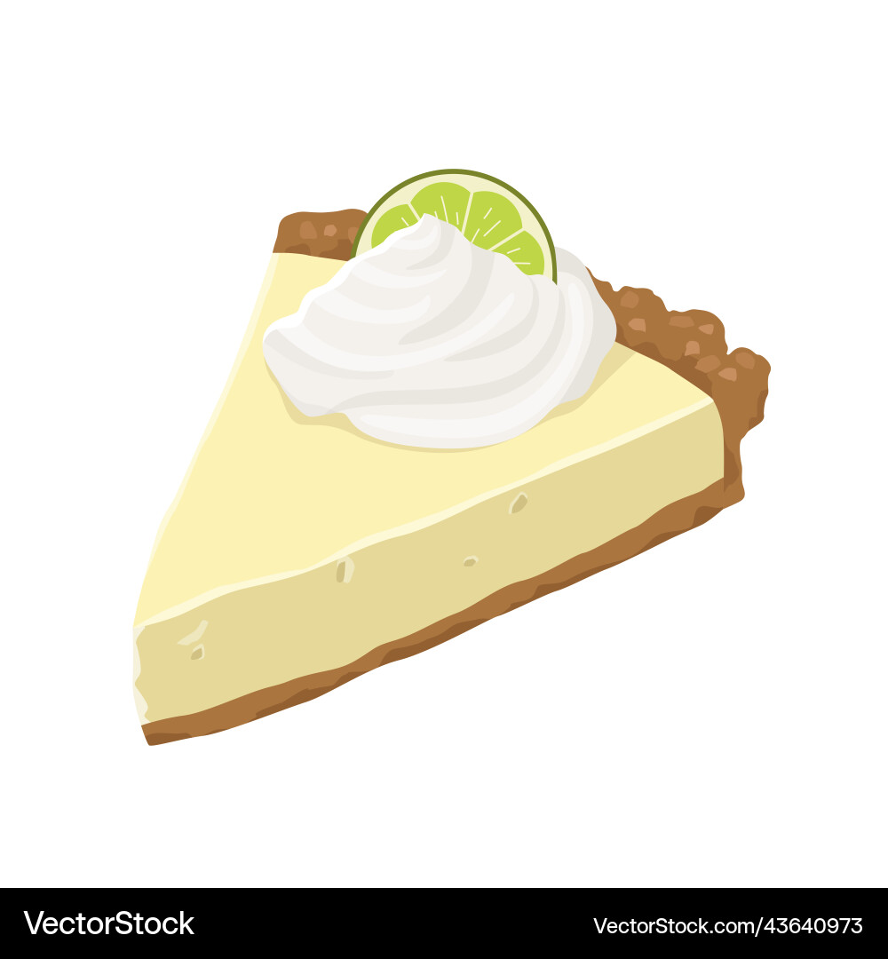 Delicious Key Lime Pie Slice Royalty Free Vector Image