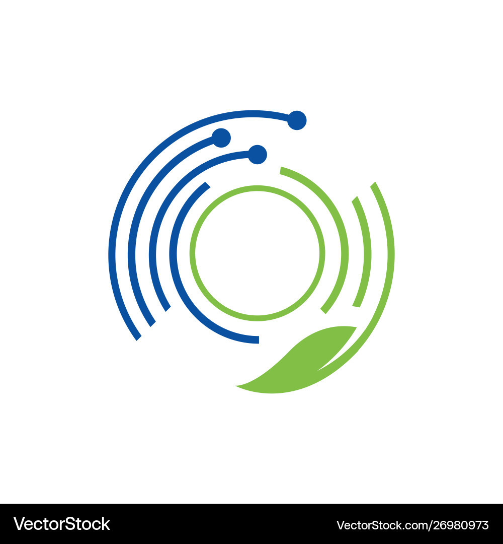 Green technology logo design icon sign Royalty Free Vector