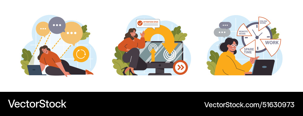 Hyperfocus set focus and concentration skill Vector Image