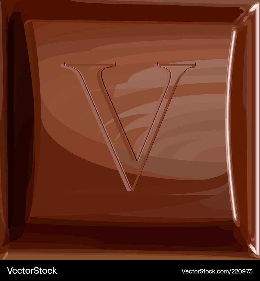 One letter of chocolate alphabet Royalty Free Vector Image