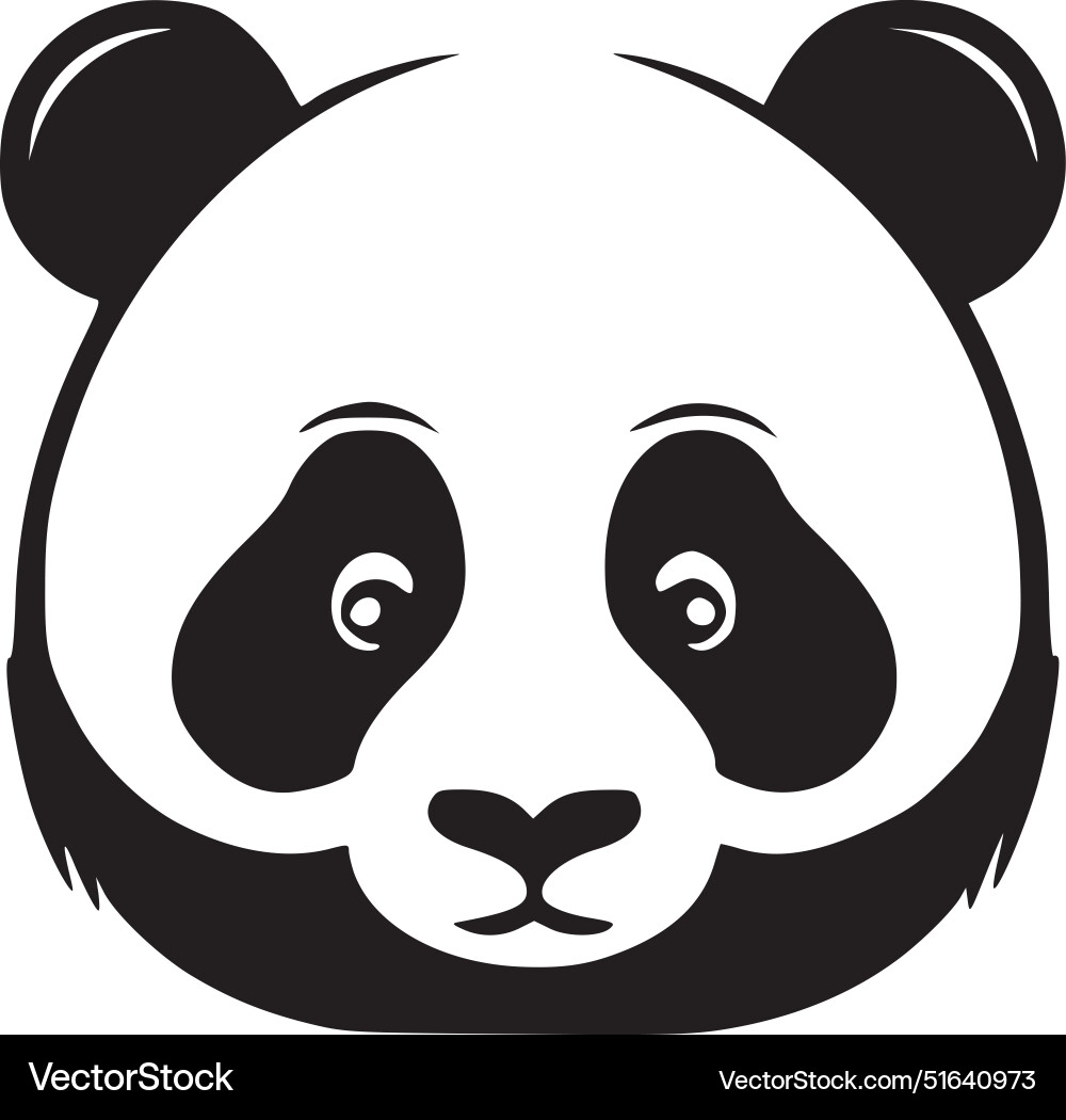 Panda - black and white Royalty Free Vector Image