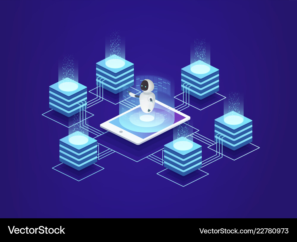 Server station data center digital information Vector Image