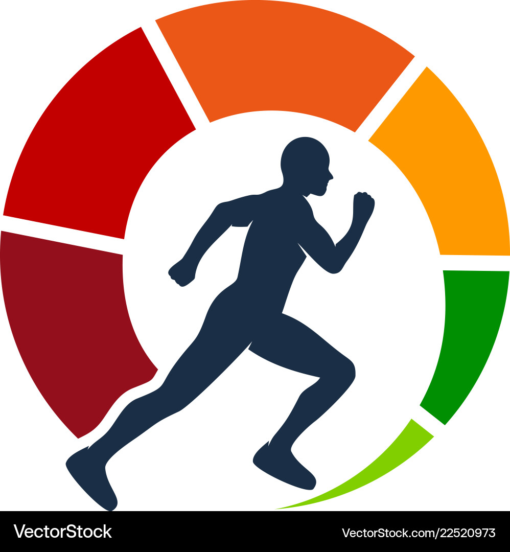Speedometer run logo icon design Royalty Free Vector Image