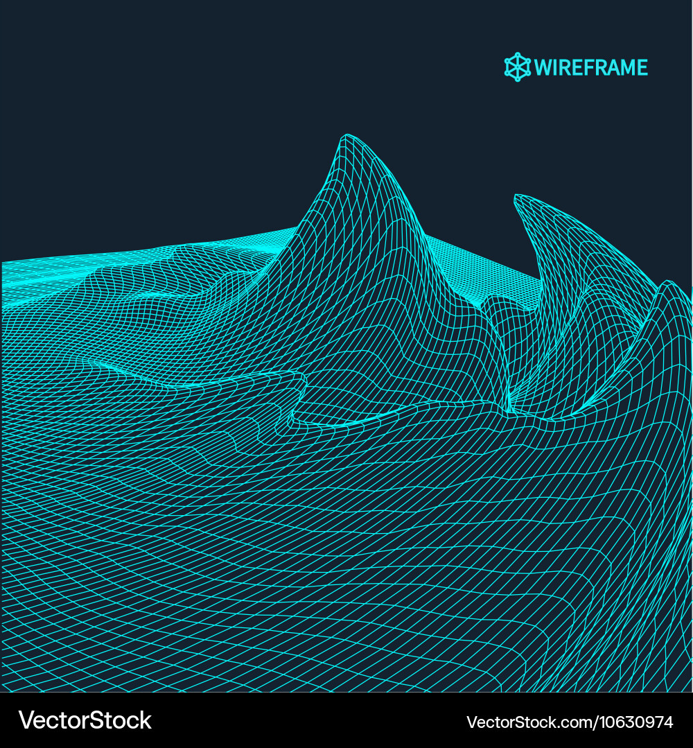 Abstract landscape background cyberspace Vector Image