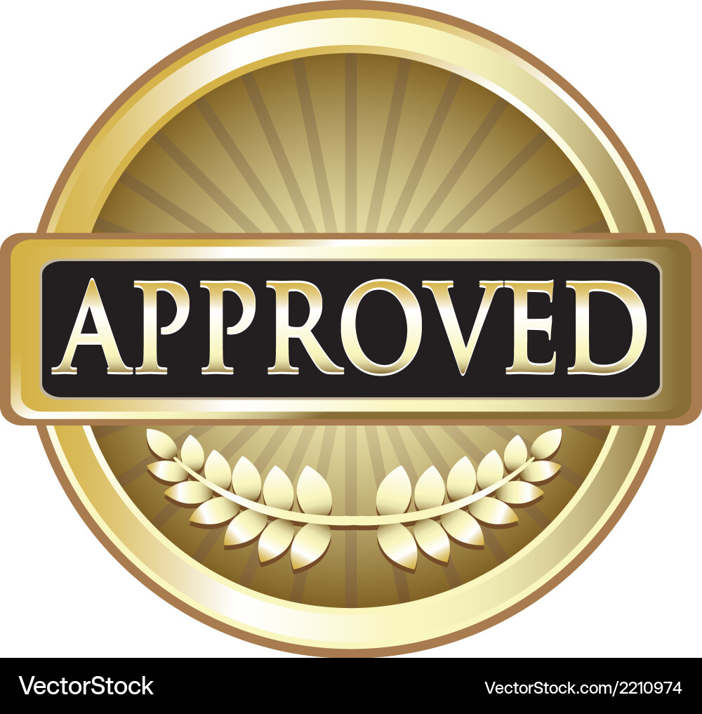 Approved pure gold award Royalty Free Vector Image