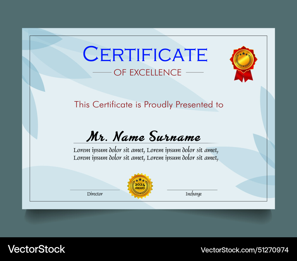 Certificate of achievement Royalty Free Vector Image