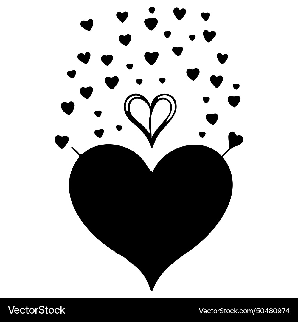 Doodle abstract sketch love heart draw Royalty Free Vector