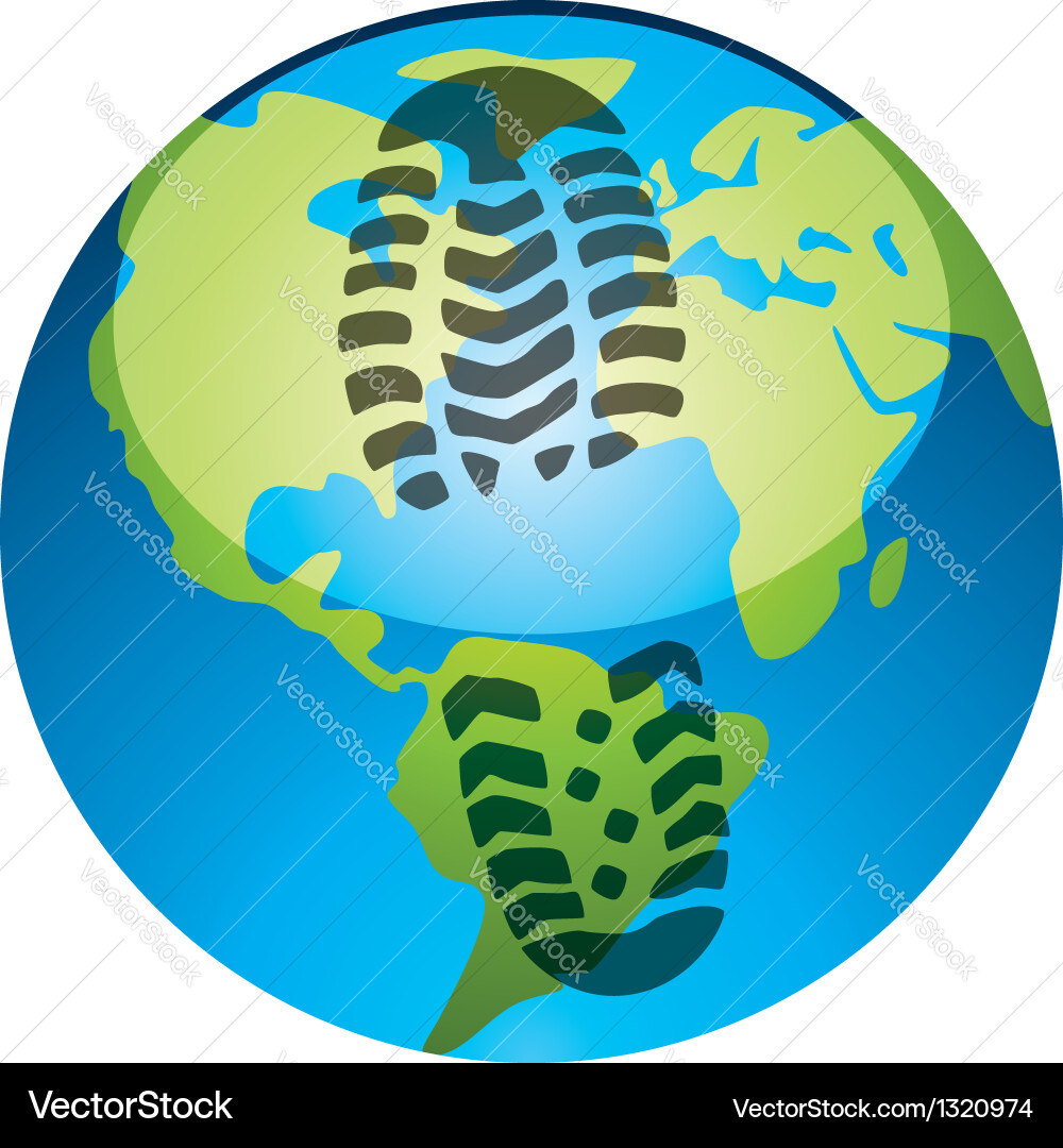 Global footprint Royalty Free Vector Image - VectorStock