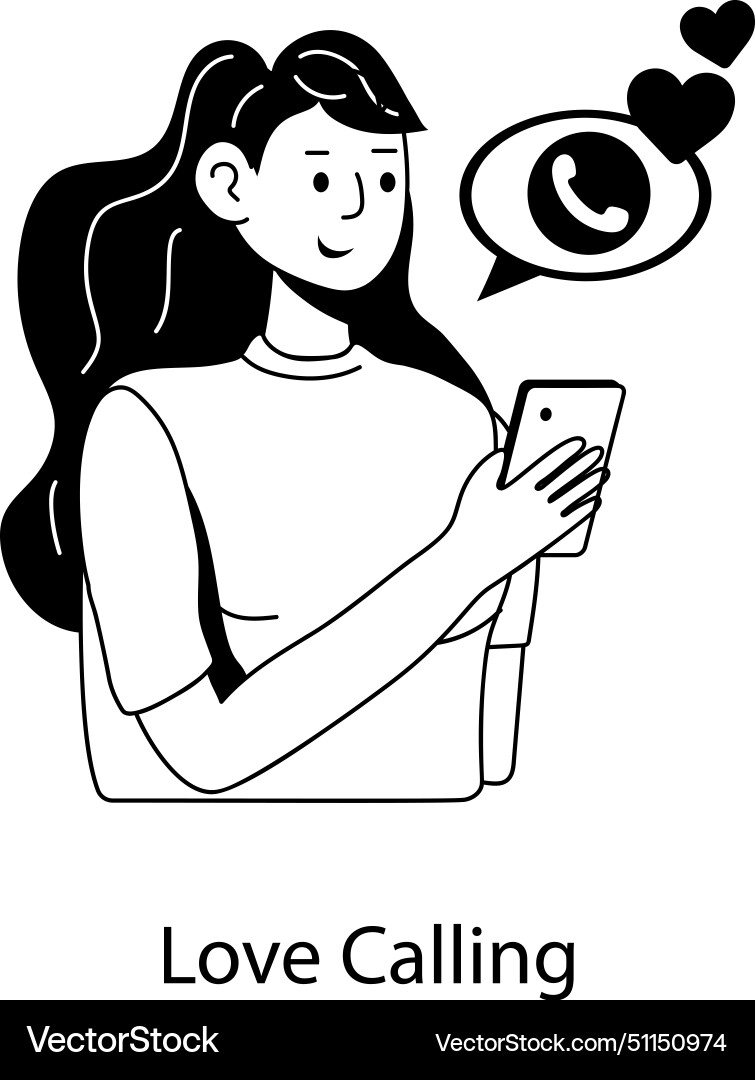 Love calling Royalty Free Vector Image - VectorStock