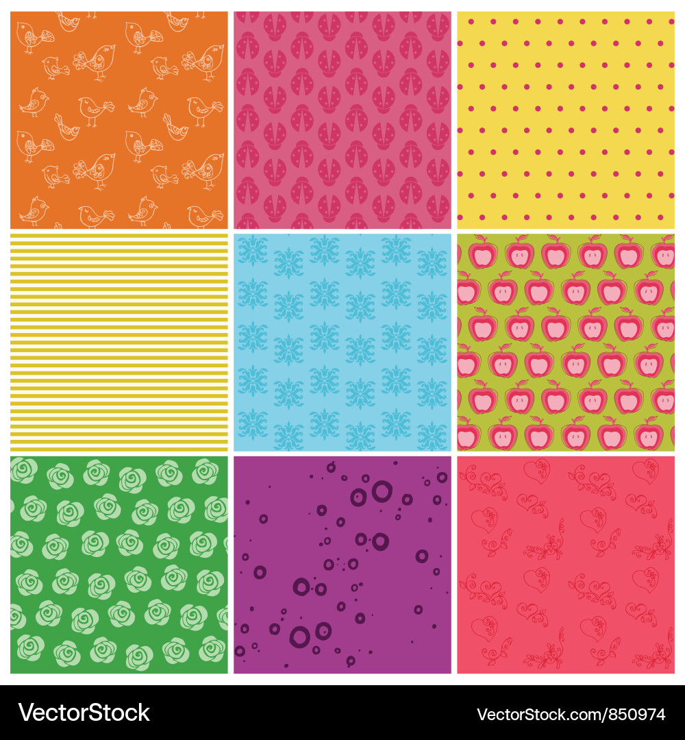 Set of seamless backgrounds Royalty Free Vector Image