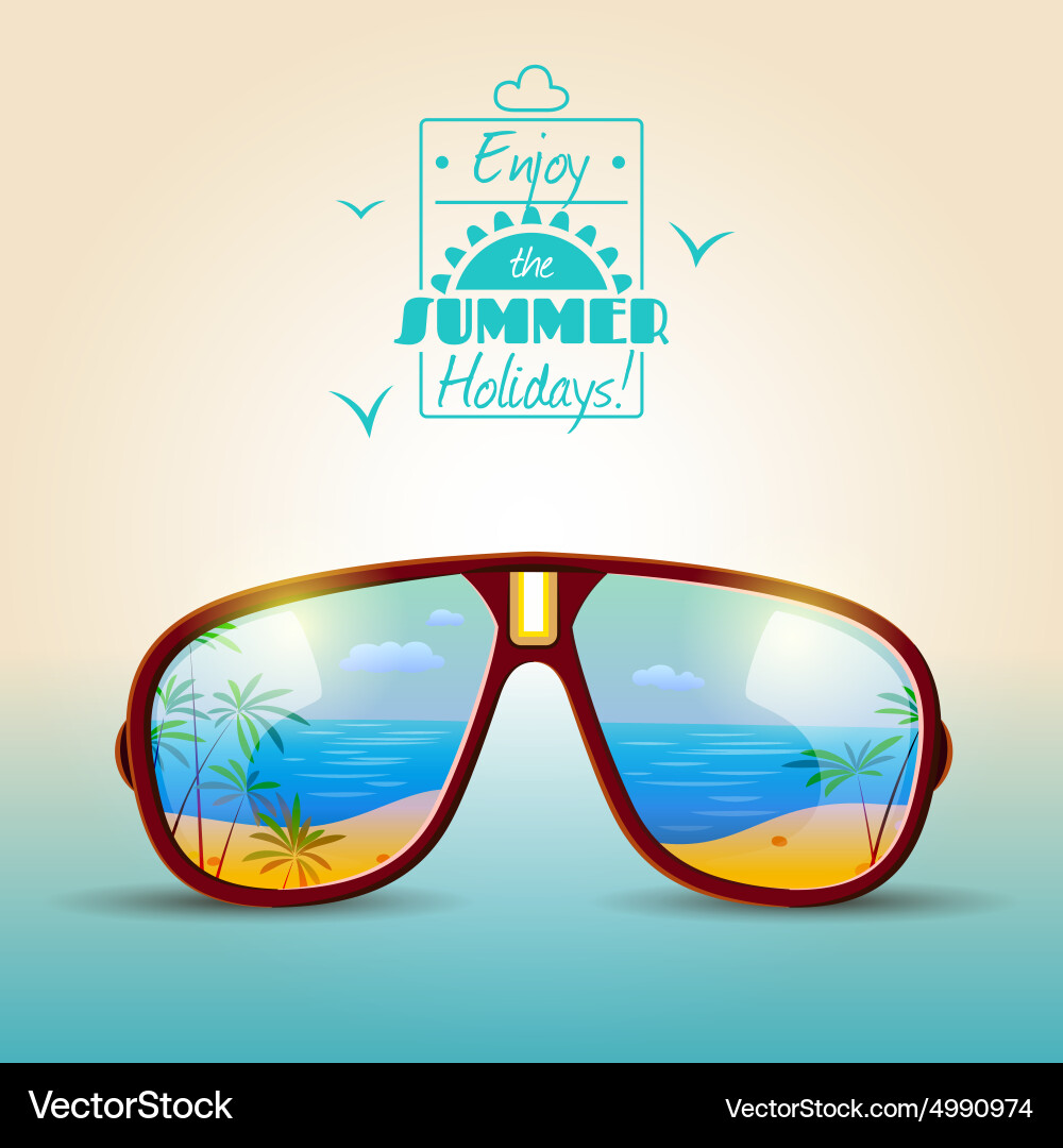 Summer Sunglasses Poster Royalty Free Vector Image