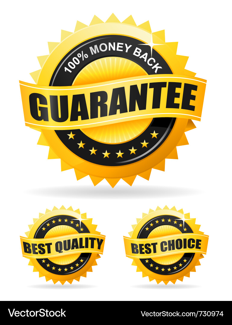Three gold labels Royalty Free Vector Image - VectorStock