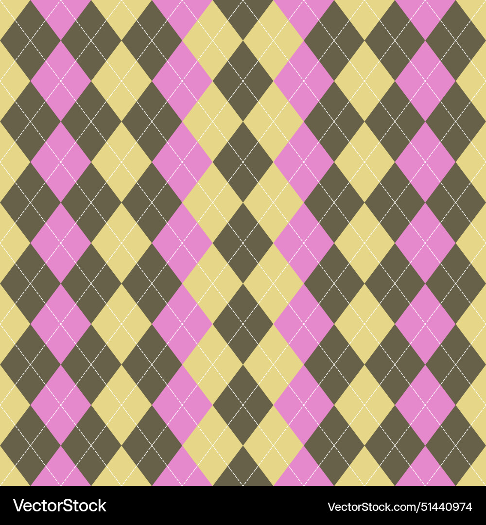 Yellow and brown pink diamond shape fabric Vector Image