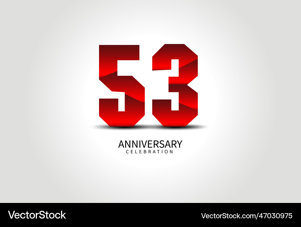 53 year anniversary celebration logo red Vector Image