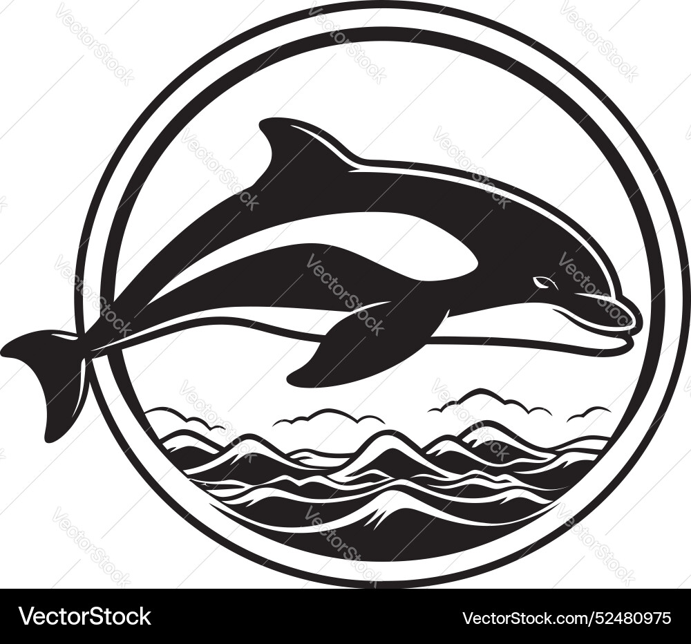 Adorable aquatic ambassador playful orca emblem Vector Image