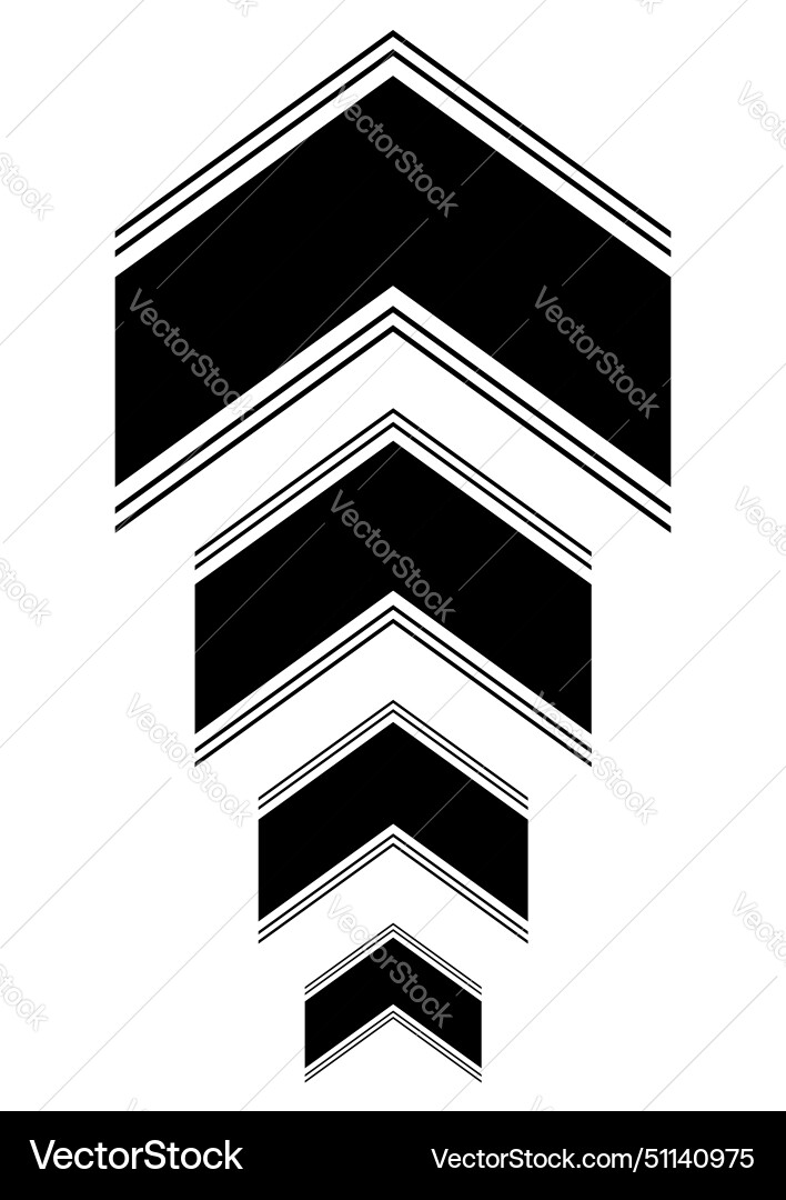 Black abstract arrows direction on white vertical Vector Image