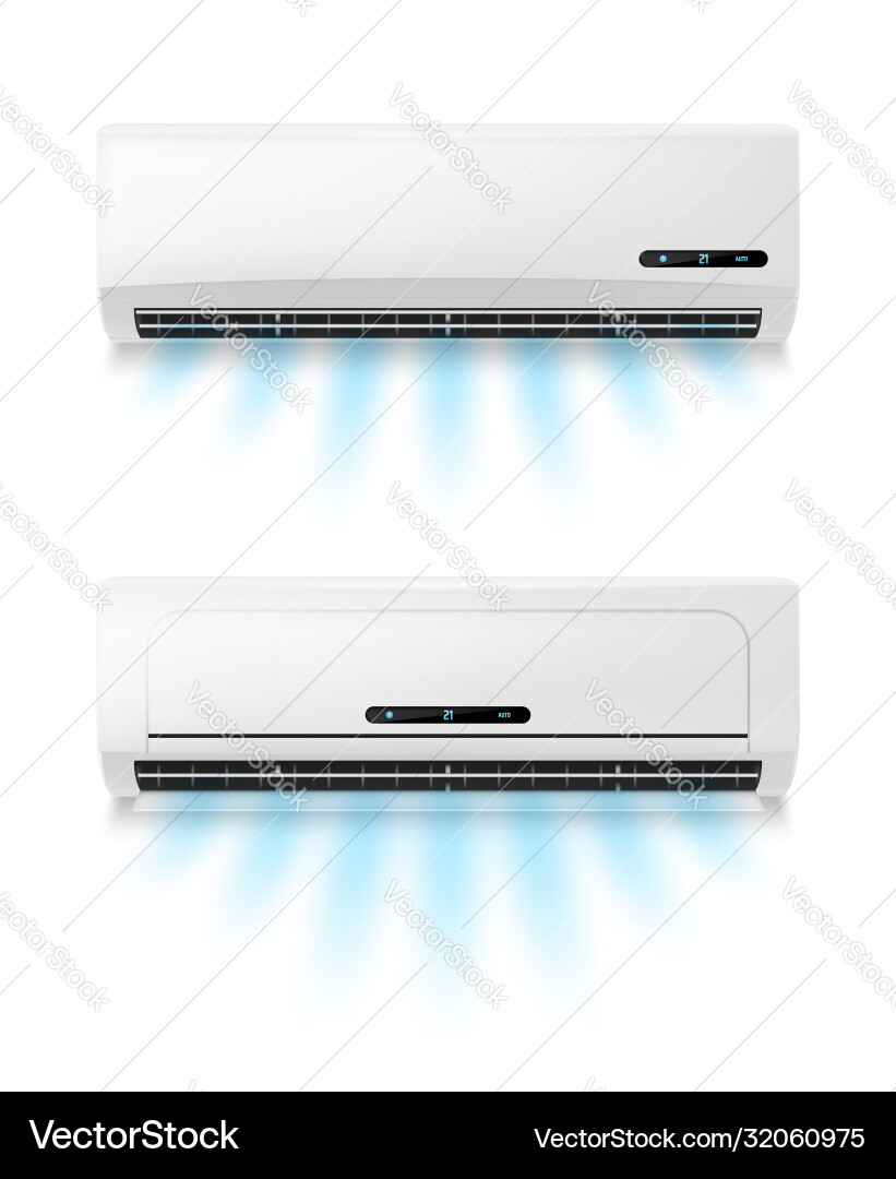 Conditioners realistic air conditioning equipment Vector Image
