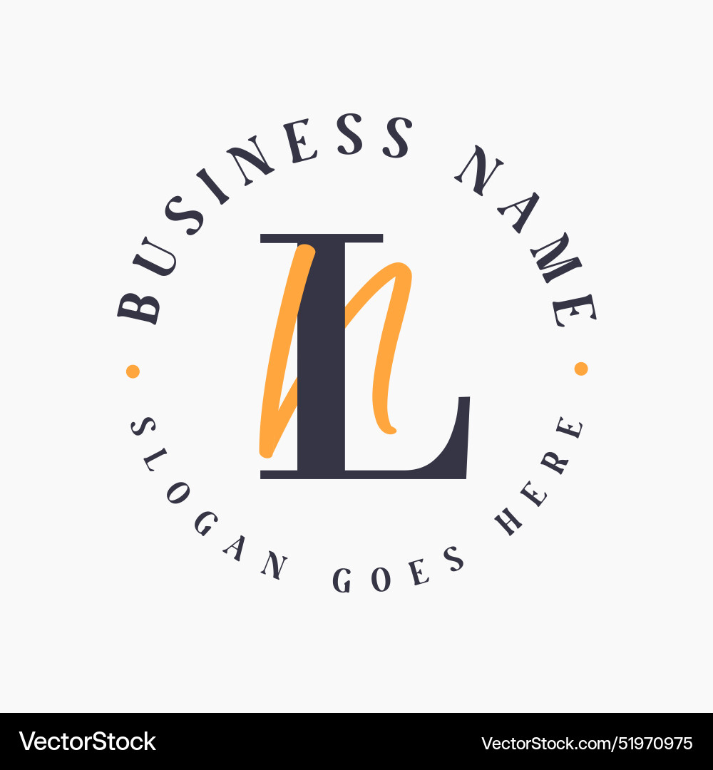 Elegant letter ln initials logo for corporate Vector Image