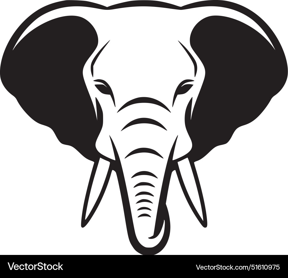 Elephant - black and white isolated icon Vector Image