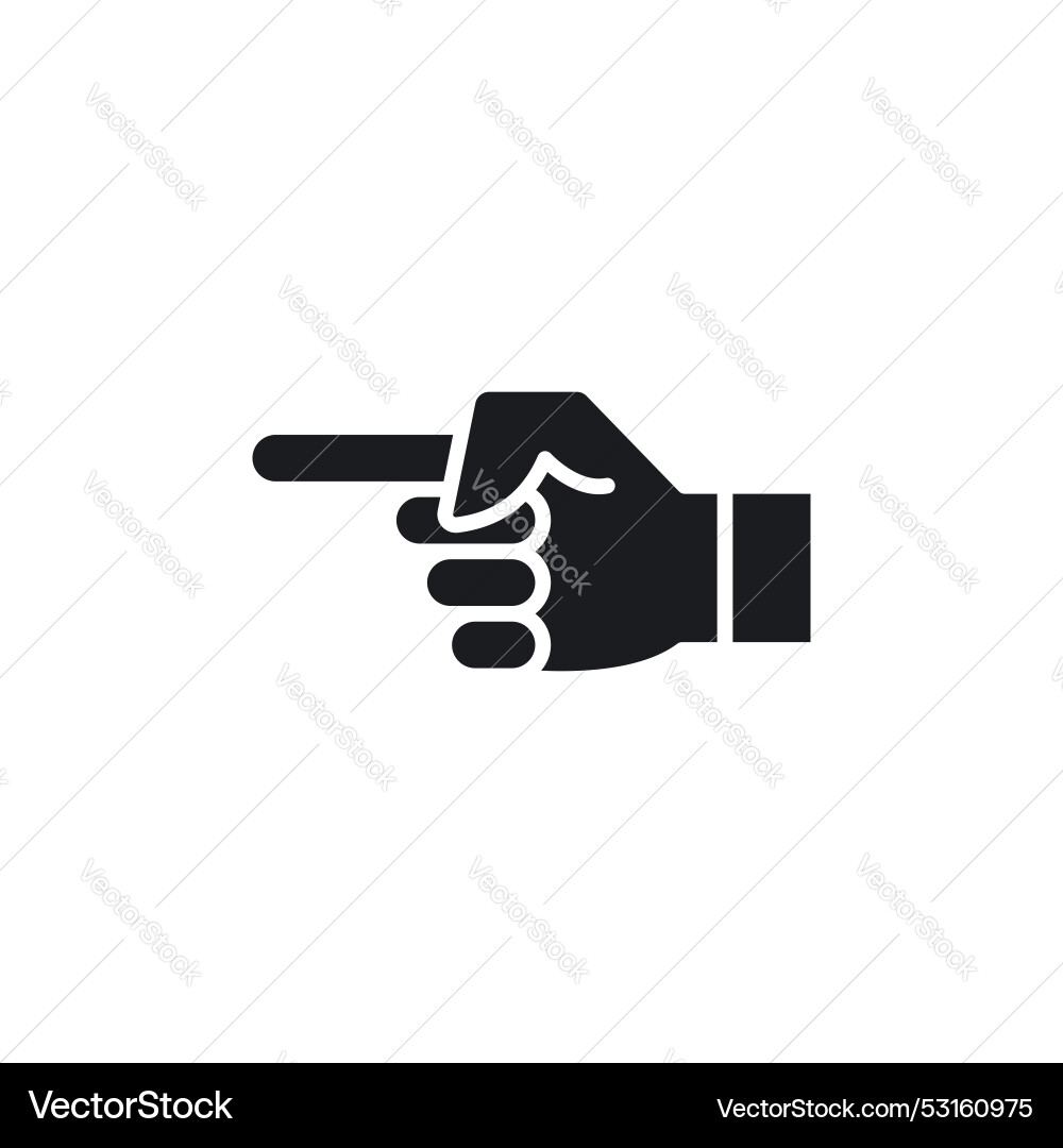Finger pointing icon symbol on white background Vector Image