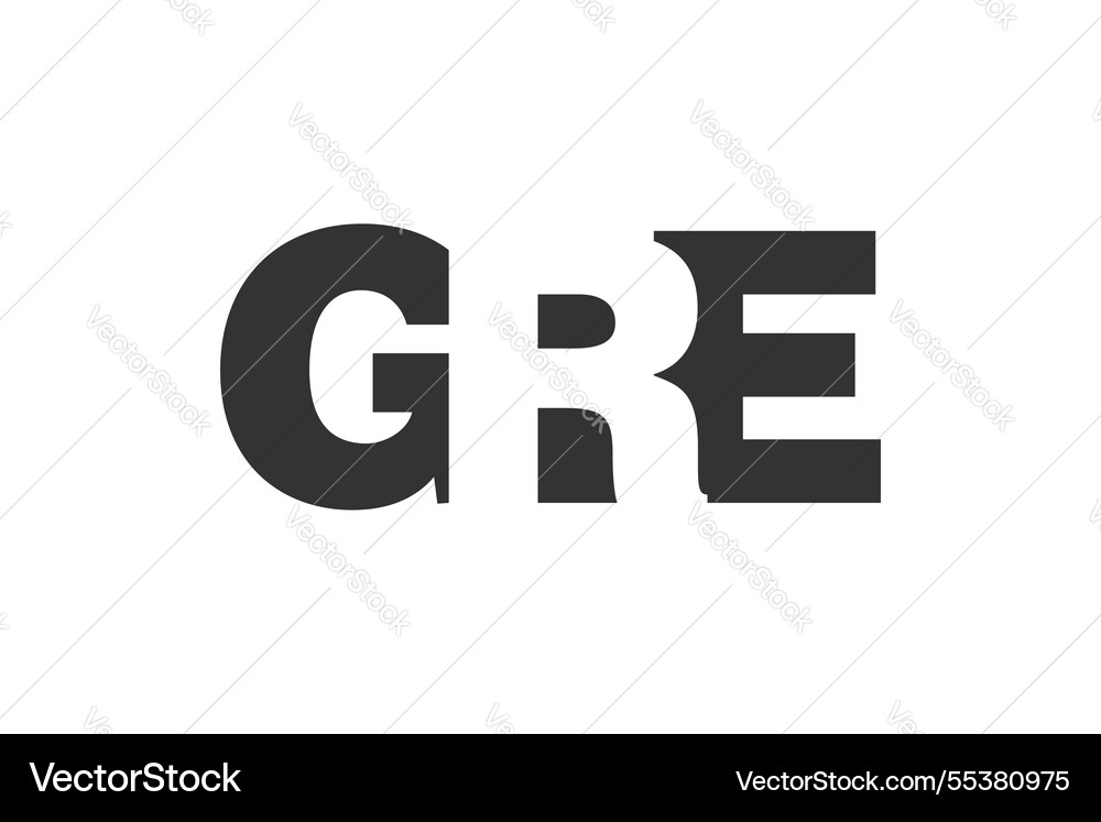 Gre logo design initial letter g r e kühn schriftart