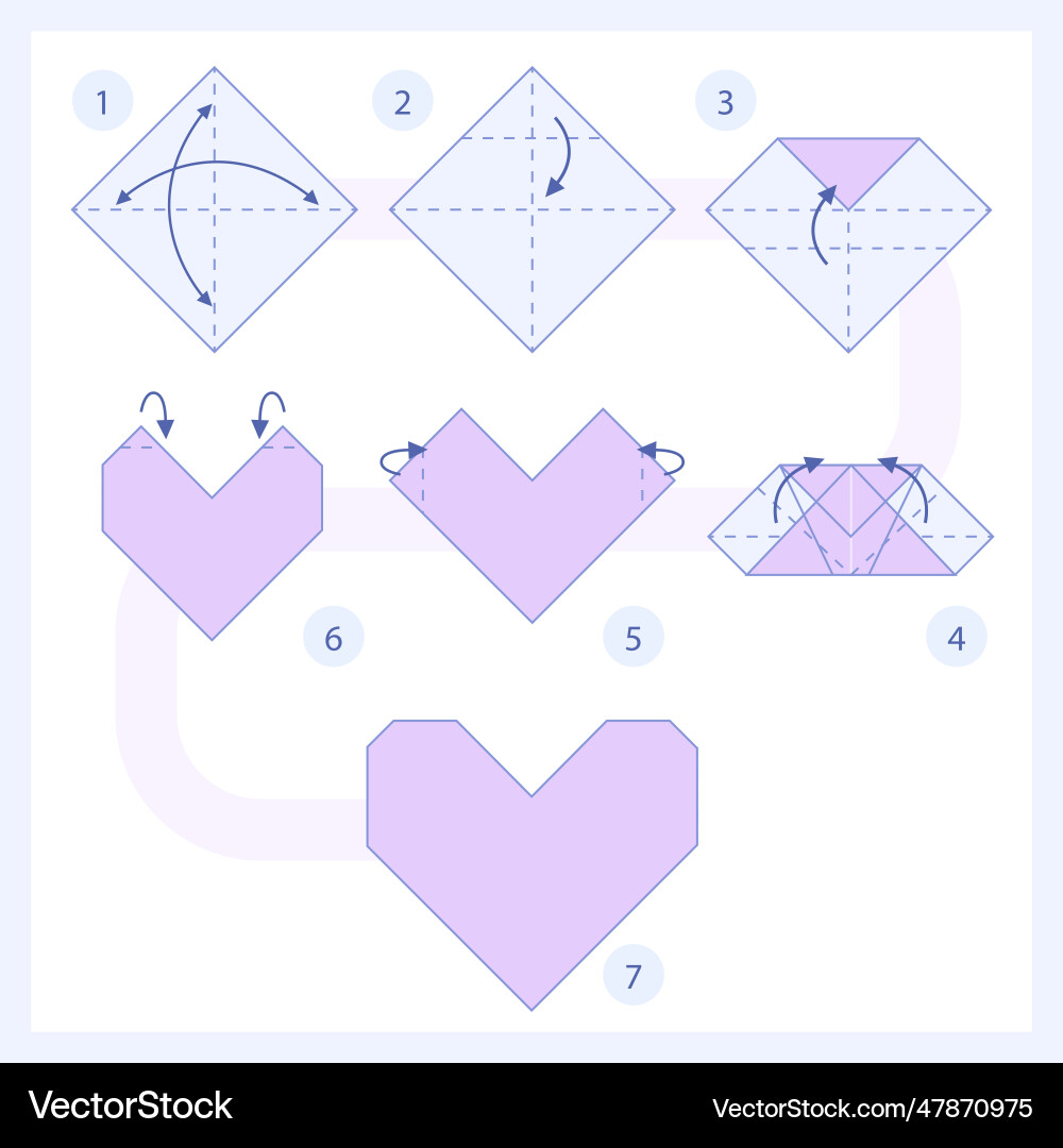 Hand drawn origami instructions Royalty Free Vector Image