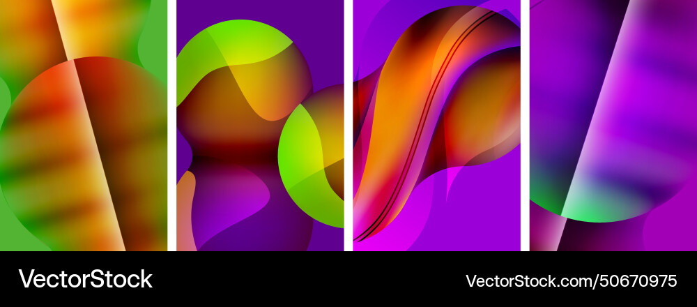 Liquid abstract shapes with gradient colors Vector Image