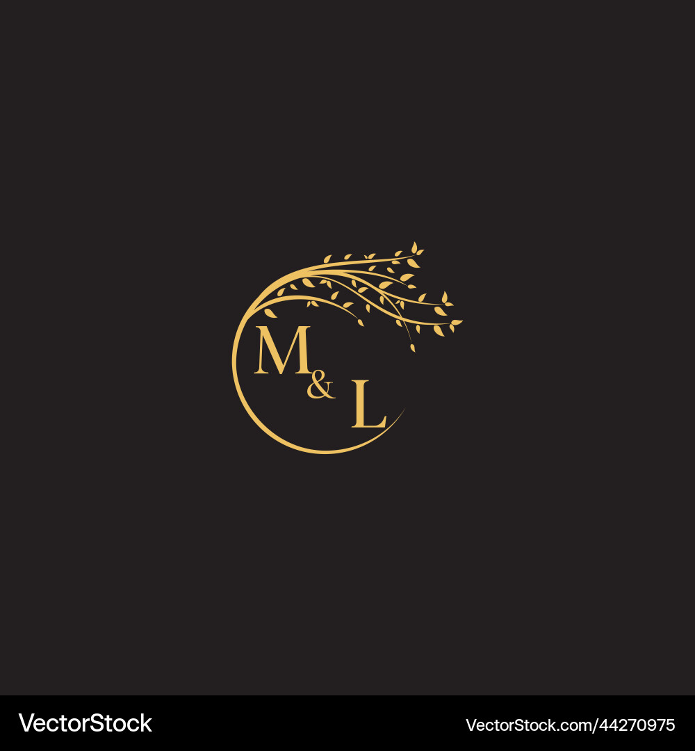 Ml nature theme logo initial concept with high Vector Image