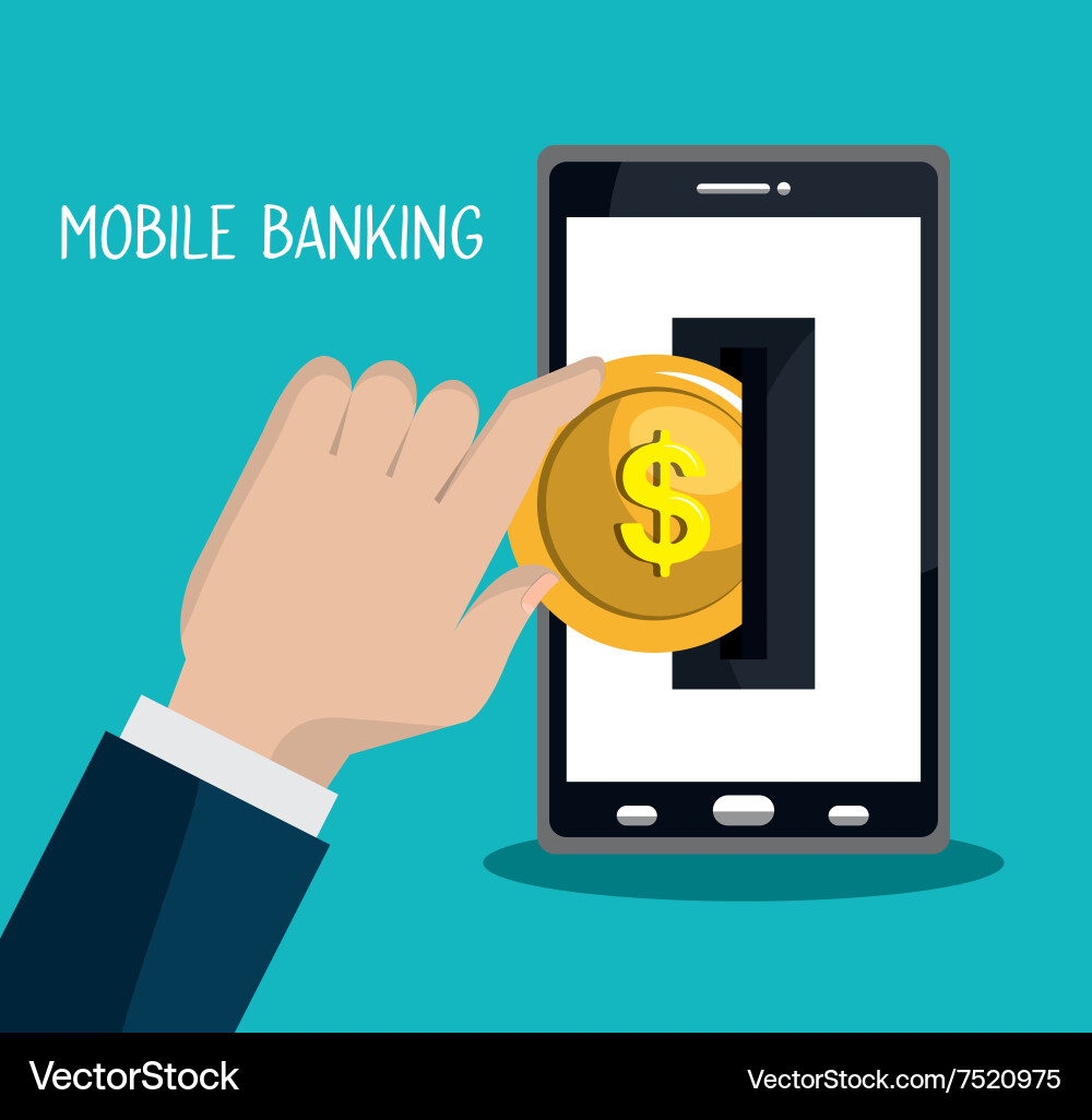Mobile banking design Royalty Free Vector Image