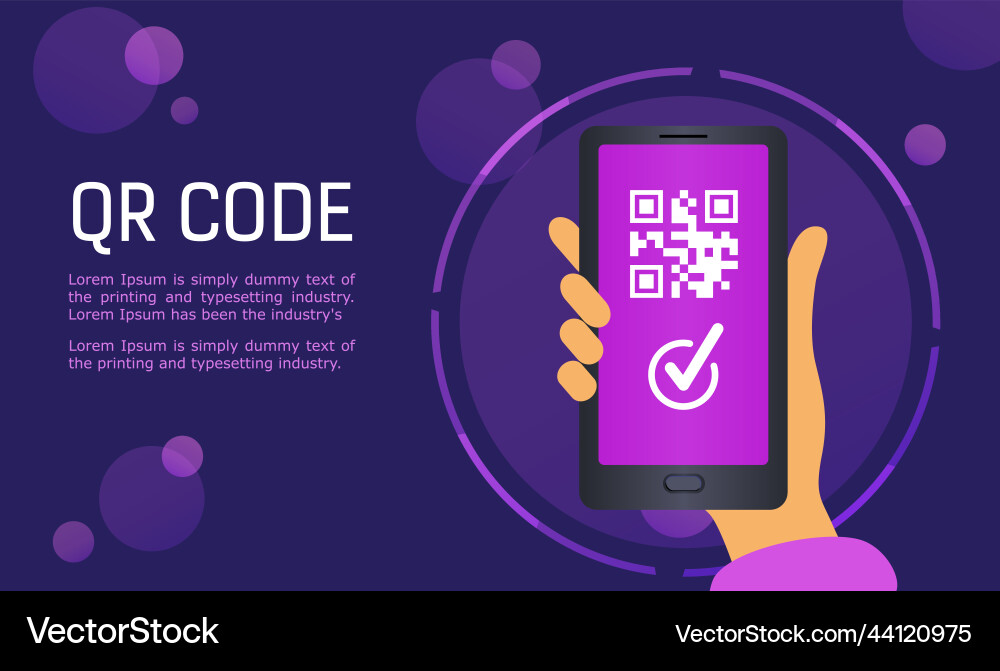 Scanning Qr Code With Mobile Phone Royalty Free Vector Image