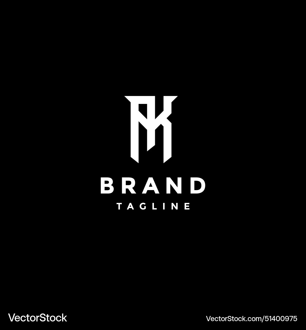 Simple initial letter akm logo design Royalty Free Vector