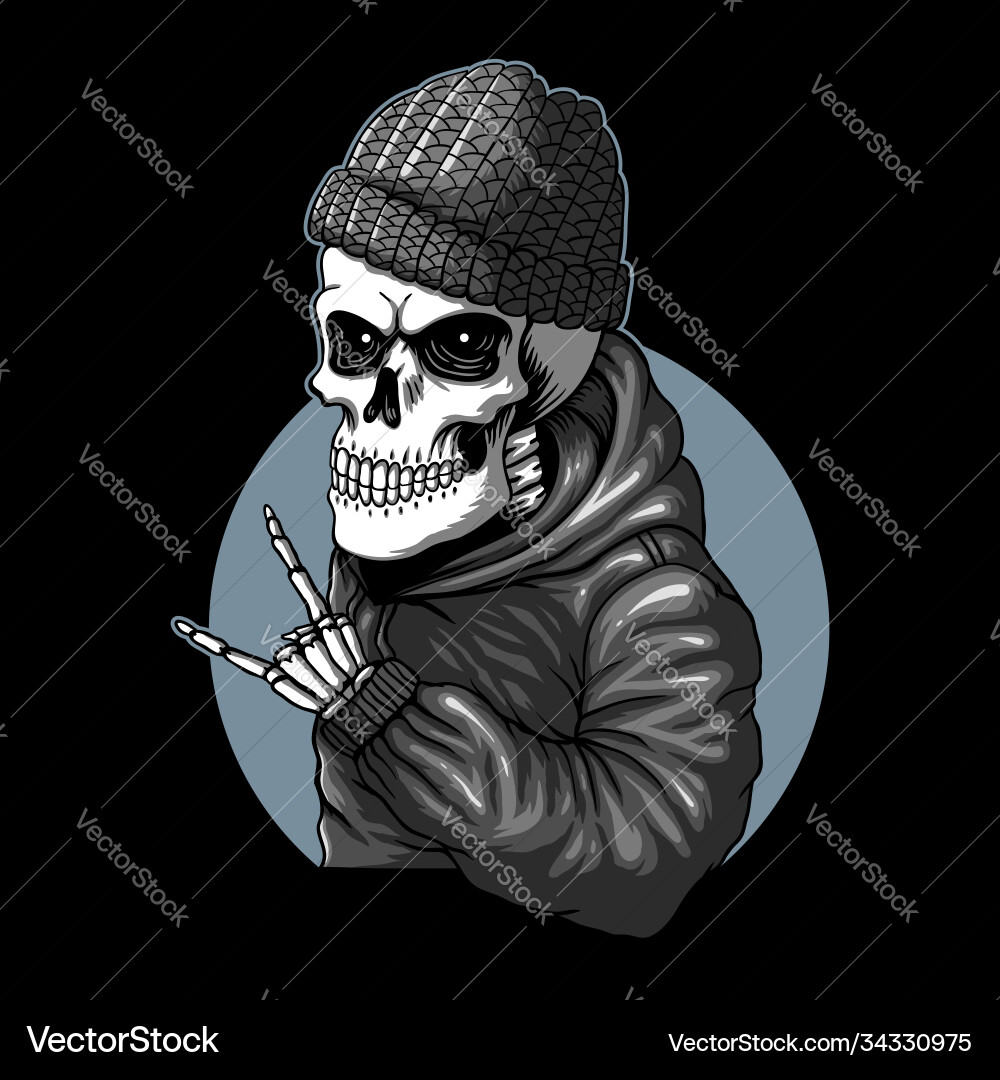 Skull funky style Royalty Free Vector Image - VectorStock