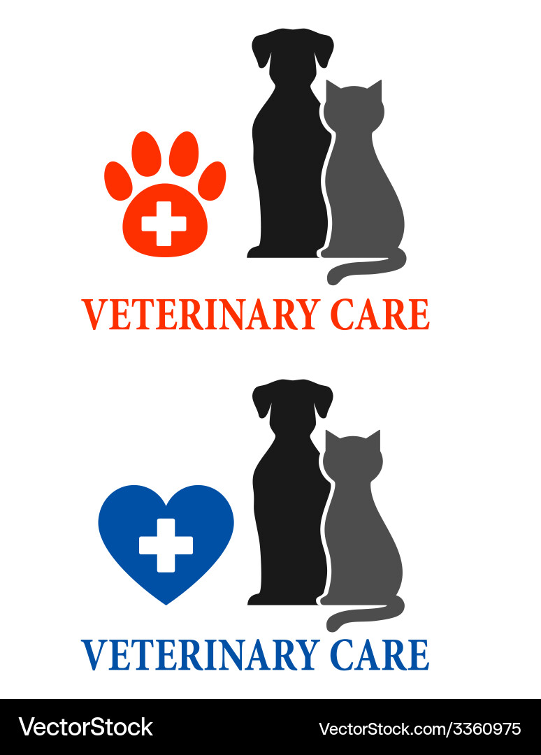 Two signs with pet silhouette Royalty Free Vector Image