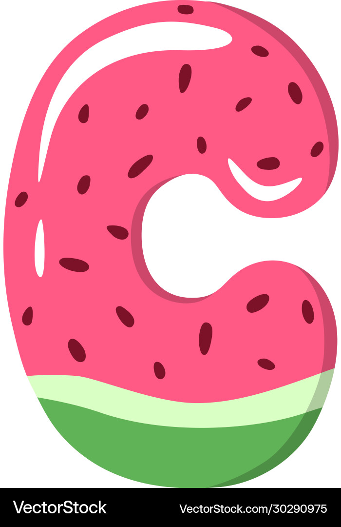 Watermelon Alphabet Sign Royalty Free Vector Image