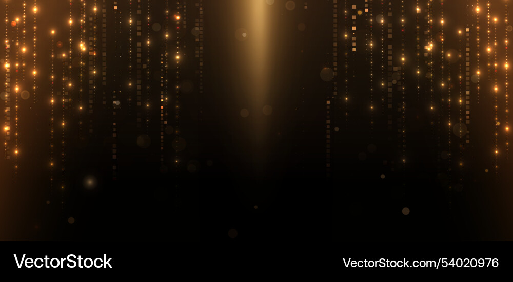 Abstract elegant gold glowing line with lighting Vector Image