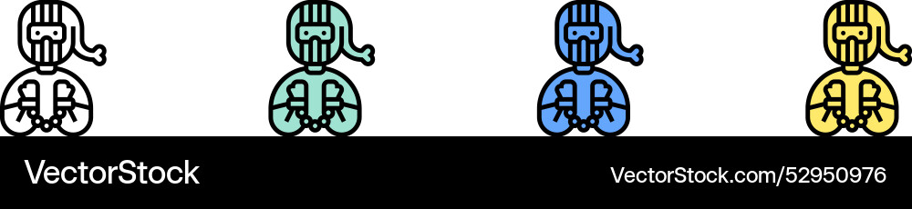 Arrest icon outline green blue and yellow style Vector Image