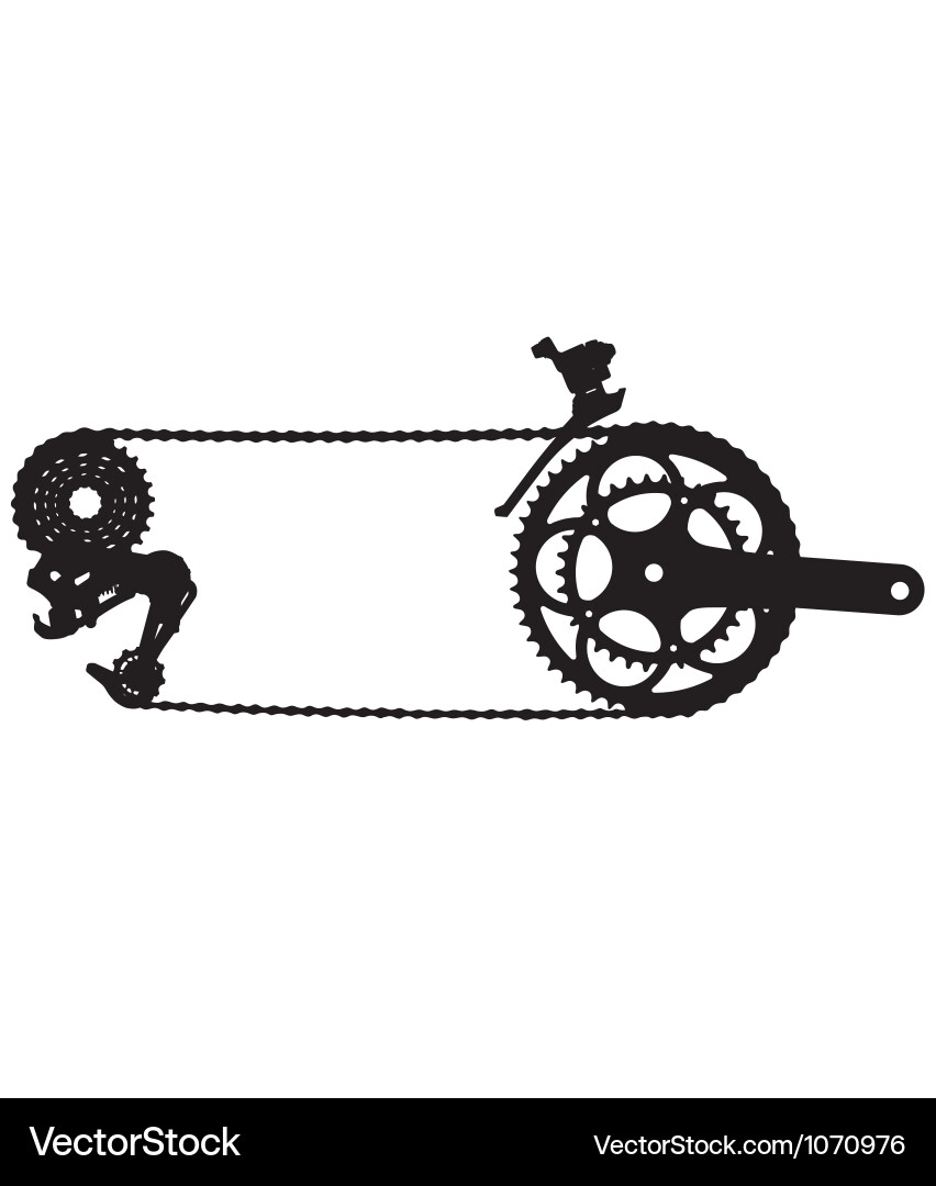 Bicycle drive chain silhouette Royalty Free Vector Image