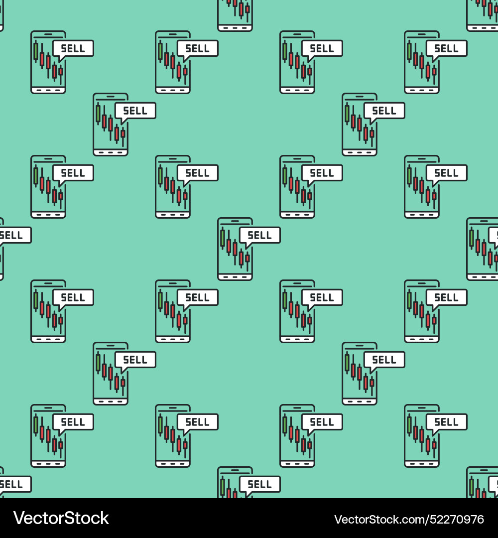 Candlestick chart on smart phone screen price Vector Image