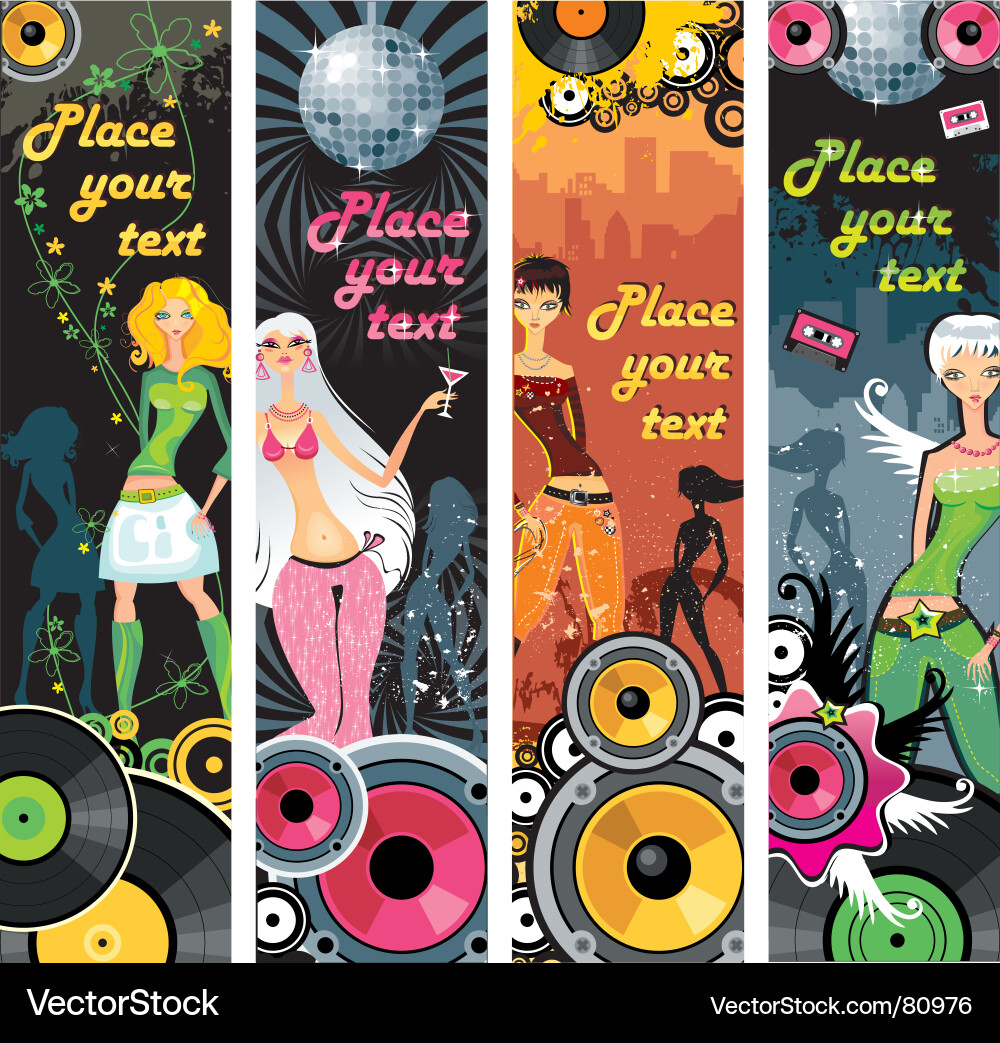 Club girls banners Royalty Free Vector Image - VectorStock