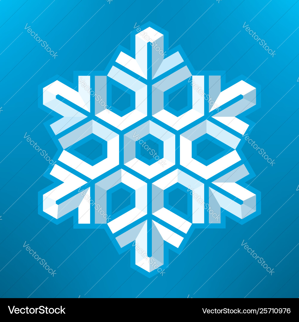 Frozen snowflake icon over soft blue background Vector Image