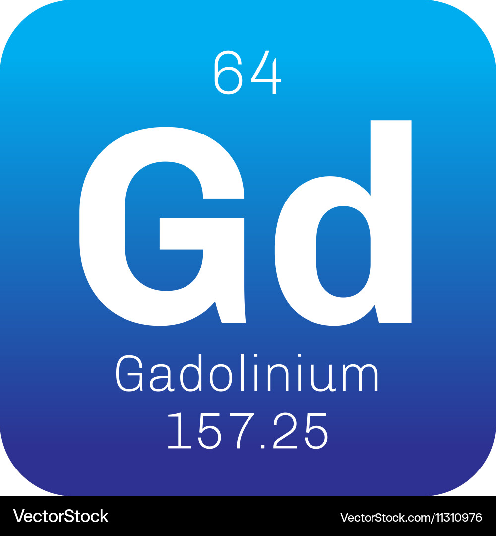 Gadolinium chemical element Royalty Free Vector Image