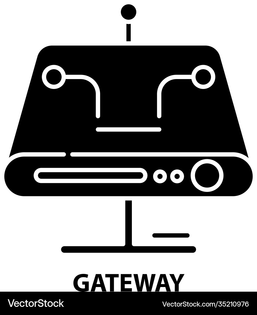Gateway icon black sign with editable Royalty Free Vector