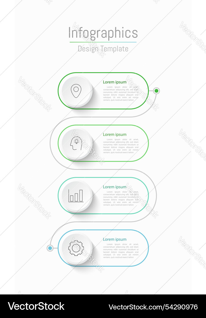Infographic 4 options design elements Royalty Free Vector