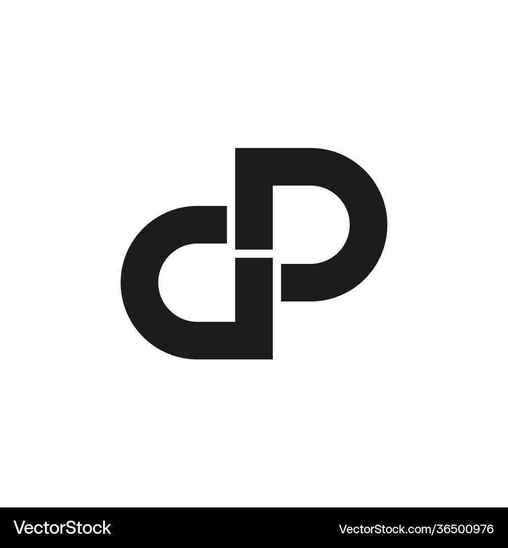 Letter dp geometric line logo Royalty Free Vector Image