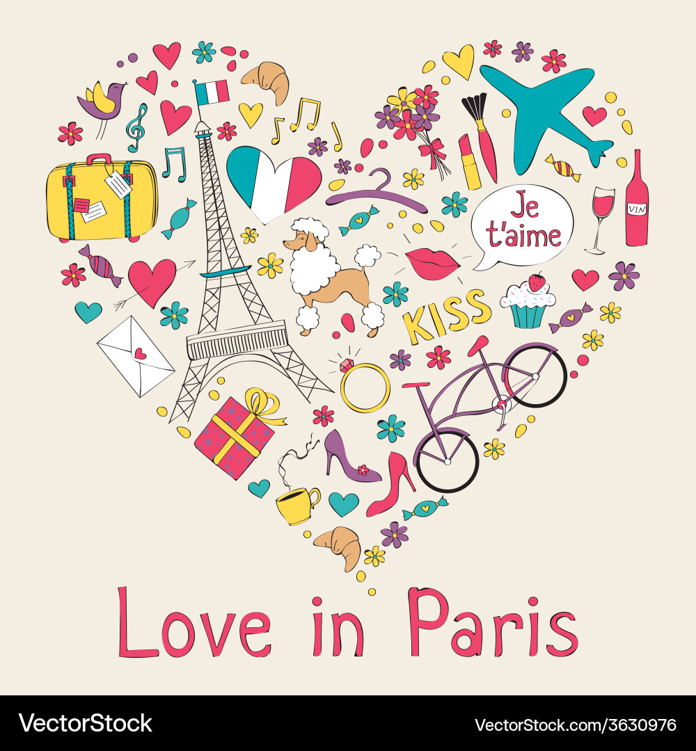 Paris card Royalty Free Vector Image - VectorStock