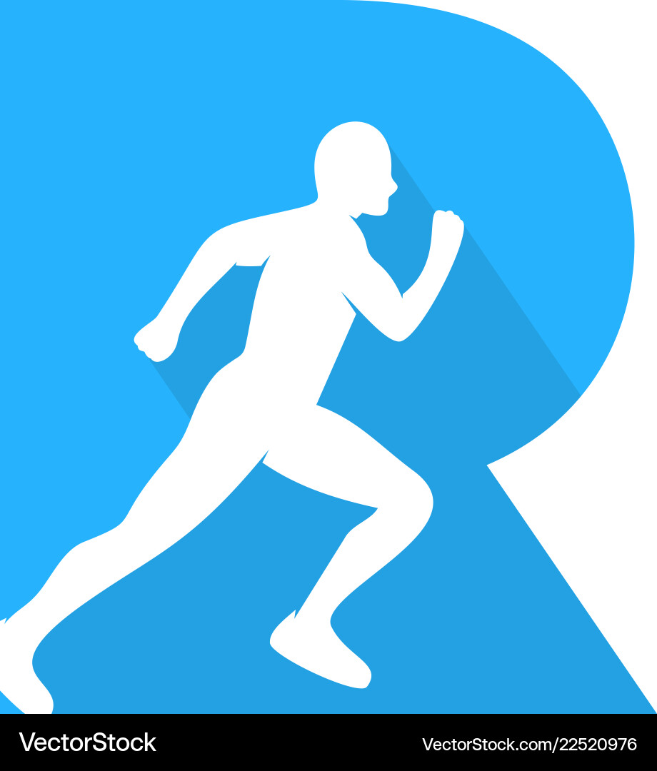 R letter run logo icon design Royalty Free Vector Image