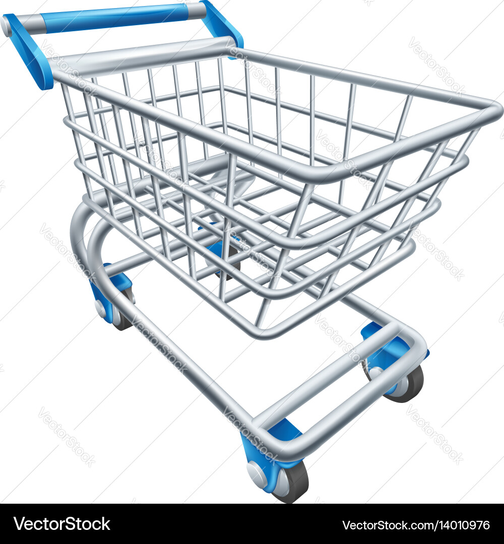 Supermarket shopping cart trolley Royalty Free Vector Image