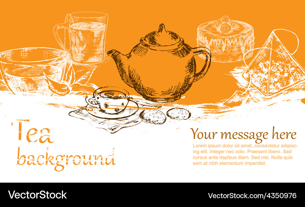Tea background Royalty Free Vector Image - VectorStock