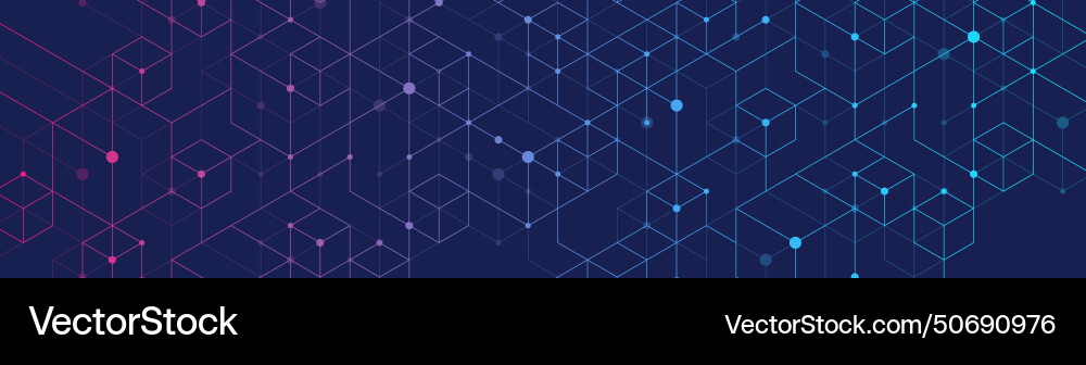 Technology abstract lines and dots connect Vector Image