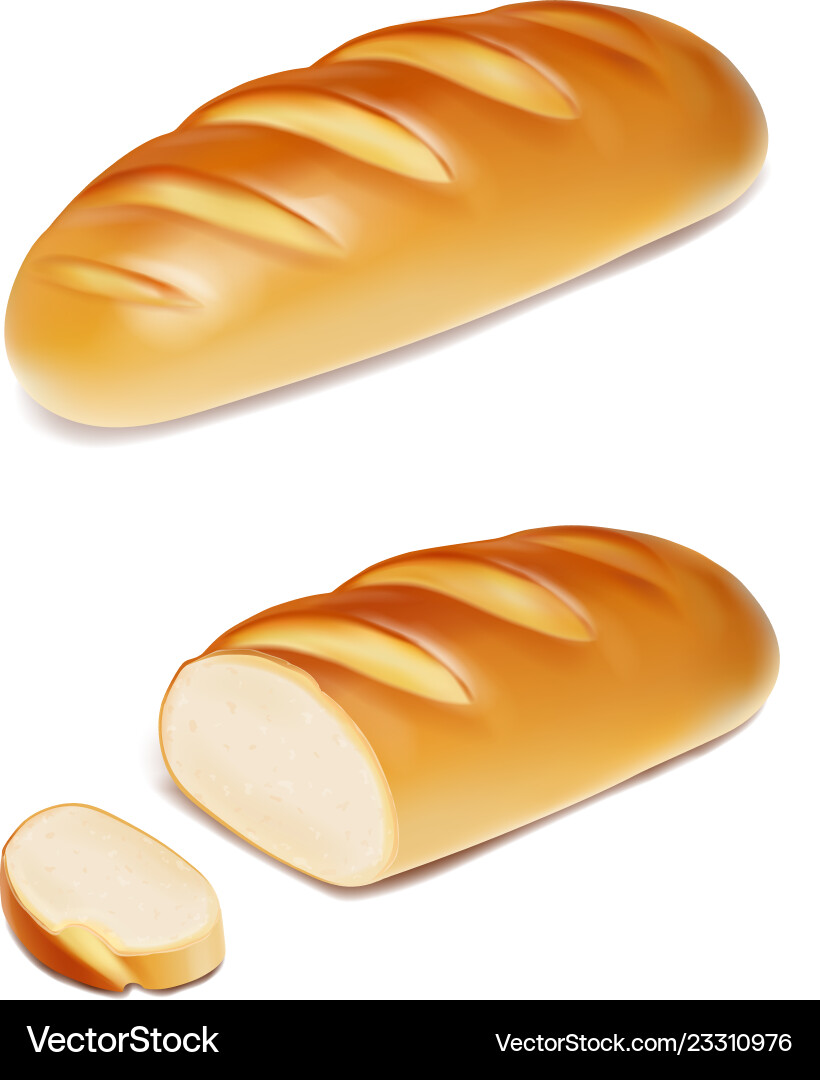 White Bread Loaf Bakery Royalty Free Vector Image